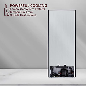 Schmecke 55 Bottle Compressor Wine Cooler Refrigerator | Large Freestanding Wine Cellar | 41f-64f Digital Temperature Control Wine Fridge For Red, White, Champagne or Sparkling Wine - Black