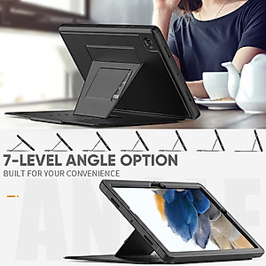 Wgdttve Case for Samsung Galaxy Tab A8 Case 10.5" 2022 (SM-X200/SM-X205/SM-X207), Shockproof Leather Case with Auto Sleep/Wake Smart Cover Multi-Angle Magnetic Stand, S Pen Holder & Card Slot, Black