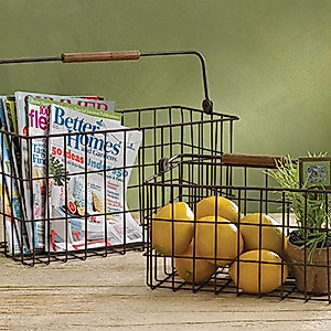 Park Designs Bale Handle Magazine Baskets Set - Black