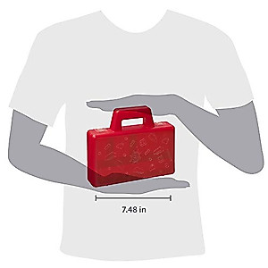 Room Copenhagen, Lego Sorting Box to-Go - Travel Case with Organizing Dividers - 3 Pack, Red/Blue/Green