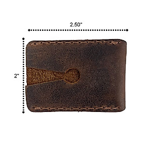Hide & Drink, Leather Double Edge Safety Razor Head Protective Sheath, Shaving Travel Cover Handmade (Bourbon Brown)