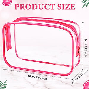 Weewooday 12 Pieces Clear Cosmetics Bag PVC Zippered Clear Toiletry Carry Pouch Cosmetic Makeup Bag Waterproof Makeup Vinyl Plastic Organizer Case for Vacation Bathroom