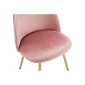 Kmax Modern Velvet Dining Chairs, Upholstered Living Room Accent Chairs, Gold Vanity Chairs, Set of 2 - Pink