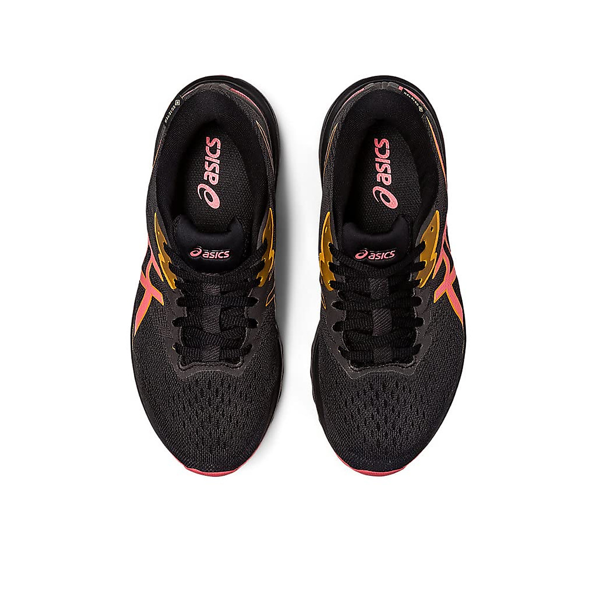 ASICS Women's GT-1000 11 GTX Running Shoes, 8.5, Black/Papaya