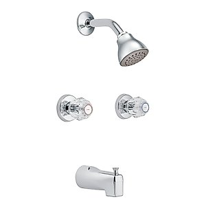 Moen 2919EP Chateau Two-Handle Tub and Eco-Performance Shower Faucet, Valve Included, Chrome