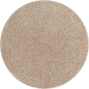 Unique Loom Solid Shag Collection Area Rug (12' 4" Round, Taupe)