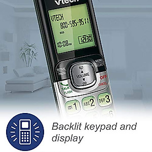 VTech CS6529 DECT 6.0 Phone Answering System with Caller ID/Call Waiting, 1 Cordless Handset, Silver/Black