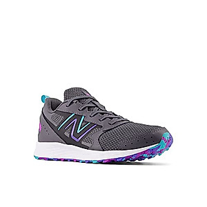 New Balance Kid's Fresh Foam 650 V1 Lace-up Running Shoe, Magnet/Electric Indigo/Cosmic Rose, 4 Wide Big Kid
