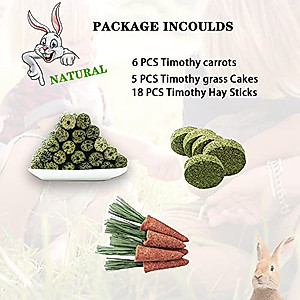 DOCIWOO Rabbit chew Toys, 29PCS Natural Timothy Hay Sticks Chew & Gnaw Bunny Treats for Rabbits, Hamsters, Guinea Pig, Chinchillas and Other Small Animals Teeth Care