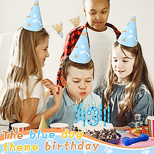 Photect 7 Pcs Number 3 Blue Dog Paw Birthday Candles Blue Dog Paw Print Themed Birthday Candles Numeral Birthday Cake Topper for Boy Girl Dog Paw Birthday Decoration Blue Dog Party Supplies