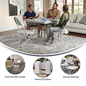 Flash Furniture HERCULES Series 650 lb. Capacity White Plastic Fan Back Folding Chair