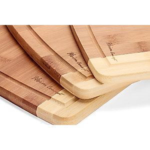 Heim Concept Organic Bamboo Cutting Boards 3PC Set, Various Convenient Sizes Eco- Friendly Bamboo Premium Wood Chopping Board With Drip Groove