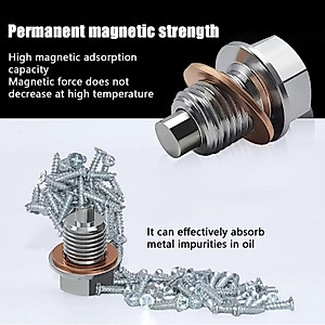 Fogfar 1 PC Oil Drain Plug with 5 Cooper Washer, M14x1.5 Heavy Duty Engine Oil Drain Plug, for Qashqai Qijun New Teana New Sunshine Liwei Sylphy Tiida Nissan (Silver)