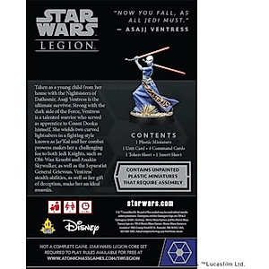 Star Wars: Legion Asajj Ventress Operative Expansion - Unleash Sinister Power! Tabletop Miniatures Strategy Game for Kids and Adults, Ages 14+, 2 Players, 3 Hour Playtime, Made by Atomic Mass Games
