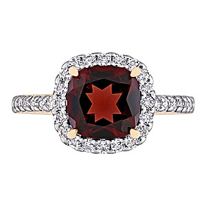 Abbie+Cleo Womens Cushion Cut Gemstone Halo Statement Ring in Yellow Gold Flash Plated Sterling Silver, Size 5