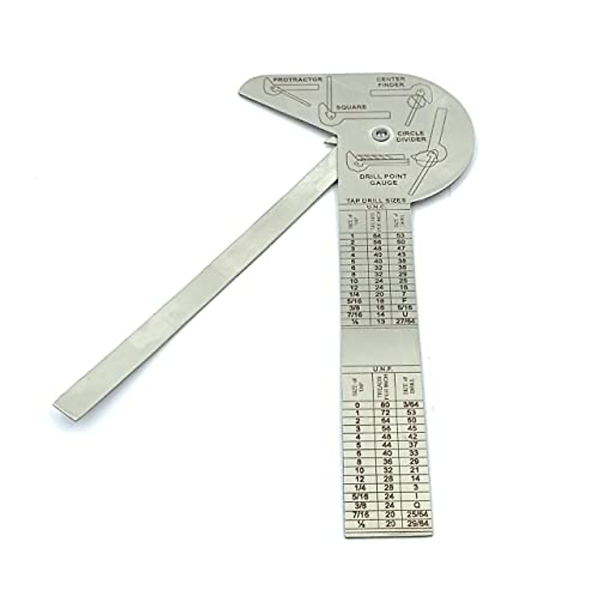 Multi Purpose Protractor Square Rule Centre Finder Drill Point Gauge Hand Tools