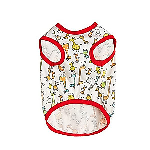 Girl T-Shirt Cat Full Small Dog Print Pet Vest Pattern Sleeveless Pet Clothes Male Dog Clothes for Small Dogs