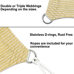 5' x 8' Beige Straight Edge Sun Shade Sail, Rectangle Awning Outdoor Shade Cloth Pergola Cover UV Block Fabric- Customized