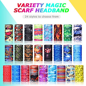 JaGely 50 Pieces Neck Gaiter Sports Neck Head Wrap Headband Scarf Face Bandana Hair Wrap Neck Tube Balaclava for Women Men (Charming Style)