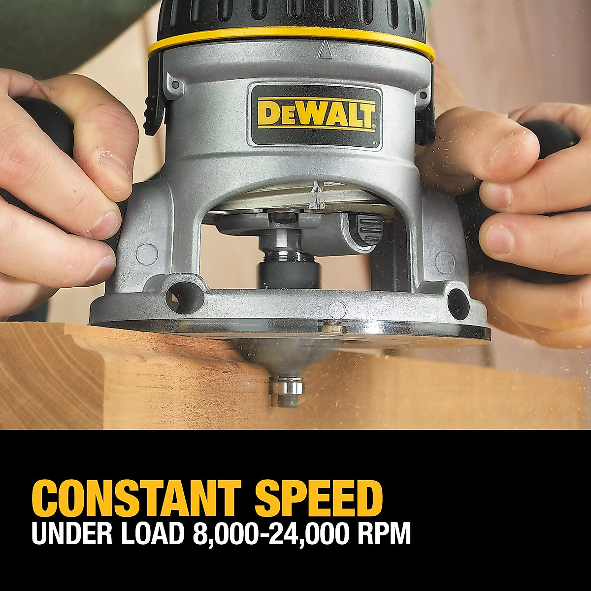 DEWALT Router, Fixed and Plunge Base Kit, Soft Start, 12-Amp, 24,000 RPM, Variable Speed Trigger, Corded (DW618PKB)