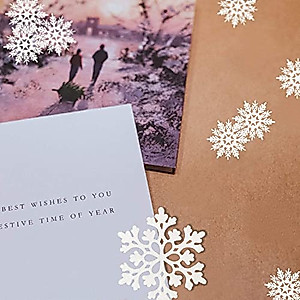 36pcs Christmas White Snowflake Ornaments Plastic Glitter Snow Flakes Ornaments for Winter Christmas Tree Decorations Size Varies Craft Snowflakes