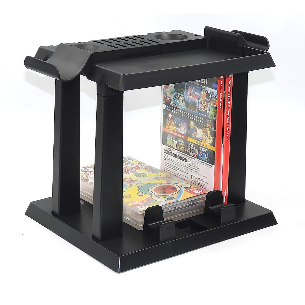 Iplay Storage Rack for Nintendo Switch Console Bundle, Storage Station Holder for Nintendo Switch Accessories - Game Cards, Joy Cons, Pro Controllers, Grip, Console