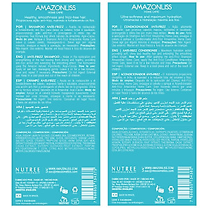 Amazonliss Anti-Frizz Keratin Treatment Set - For Smooth, Soft and Shiny Hair - Prolonged Effect Shampoo and Conditioner 8.45 fl.oz