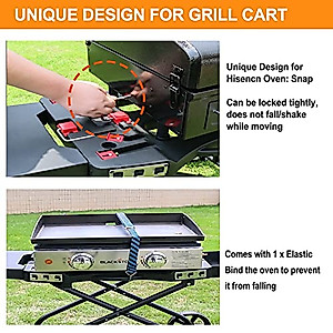 Hisencn Portable Flat Top Grill Propane Gas Grill, Portable Folding Grill Cart Outdoor Griddle Stand Shelf, RV - 348 sq. in. Heavy Duty & 24000 BTUs Griddle for Tabletop BBQ Grill, 22 Inch with Hood