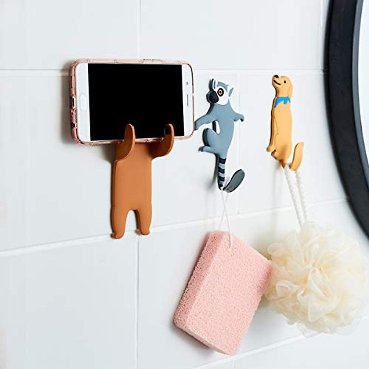 Gatuida Wall Hooks Rv Accessories 3pcs Animals Decorative Self Adhesive Hanger Hat Bags Hook Seamless Stick for Kids Room Kitchen Key Hanger Aesthetic Room Decor Hooks for Hanging
