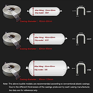 U-shaped Snap, U Type 502/503/506/508 Clips Sausage Clipper Clips, A Box of Snaps 4000PCS U-shape for Manual U-shape Sausage Clipper Clipping Machine