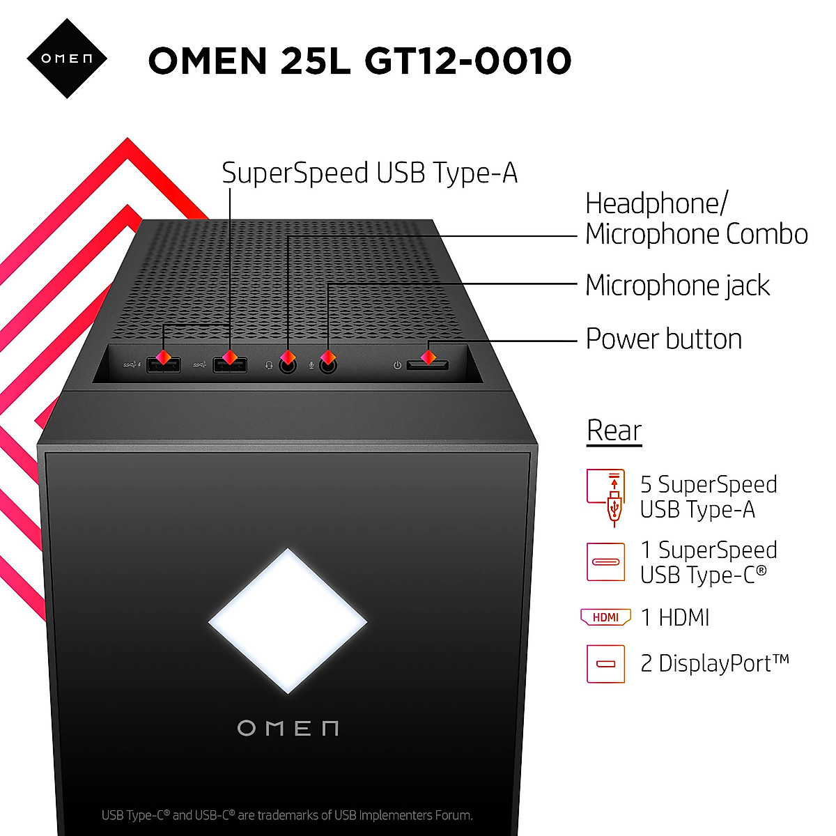 OMEN 25L Gaming Desktop PC, AMD Radeon RX 5500, AMD Ryzen 5 3500, HyperX 8GB DDR4 RAM, 512GB PCIe NVMe SSD, Windows 10 Home, VR Ready, RGB Lighting (GT12-0010, 2020 Model)