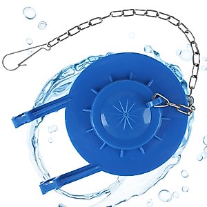 Universal Toilet Flapper Replacement 2 Inch - Compatible with Most American Standard Kohler Fluidmaster Toto Gerber Toilets Tank Water Saving Rubber Flush Valve Flapper with Stainless Chain Blue 1Pack