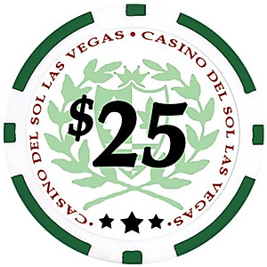 DA VINCI Set of of 750 Casino Del Sol 11.5 Gram Poker Chips with Case, Cards, Dealer Buttons and 2 Cut Cards