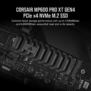 CORSAIR MP600 PRO XT Gen4 PCIe x4 NVMe M.2 SSD – High-Density TLC NAND – Aluminum Heatspreader – M.2 2280 Form-Factor