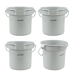 Uumitty 4 Packs 14 Quart Commercial Cleaning Pail, Round Utility Bucket with Handle, Plastic Water Container Cleaning Bucket