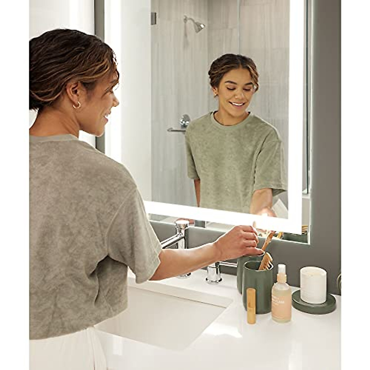 iDesign Ceramic Earth Collection Tumbler Cup, Moss