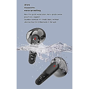 WesTch Earbuds Wireless Bluethooth 5.3 Headphones HiFi Stereo in-Ear Earphones with Touch Control Type-C Charging Case Built-in Microphone IPX4 Waterproof Headsets (Black)