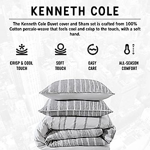 Kenneth Cole New York - Queen Duvet Cover Set, Cotton Reversible Bedding with Matching Shams, Modern Home Décor (Abstract Leopard Brown, Queen)