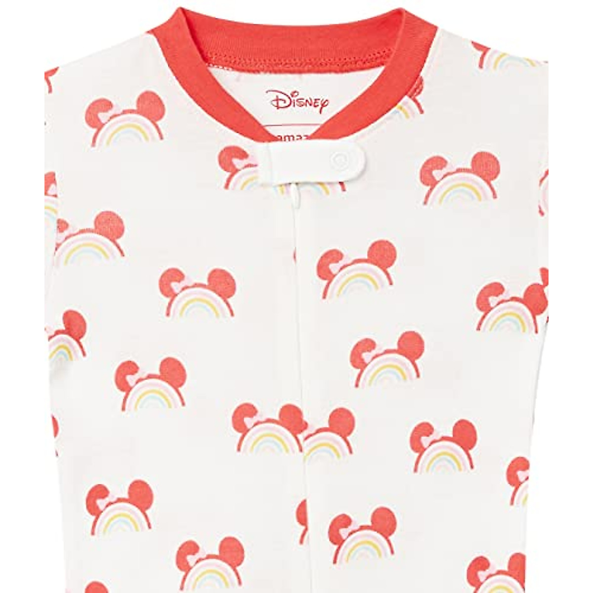 Amazon Essentials Baby Disney Star Wars Marvel Snug-Fit Cotton Footed Pajamas, 2-Pack Minnie Rainbow Chaser, 18 Months