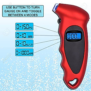 Tire Pressure Gauge in Gift Box. Christmas Stocking Stuffers for Men Women Adults. Car Accessories Gadgets for Him, Dad Gifts. Up to 150 PSI for Car, Truck, Bicycle, w/Backlit Screen