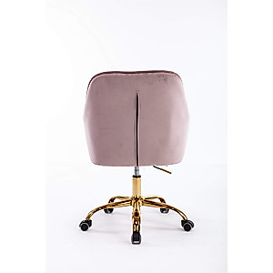 FATFISH Velvet Swivel Shell Chair for Living Room, Office, Modern Leisure Arm Chair in Pink