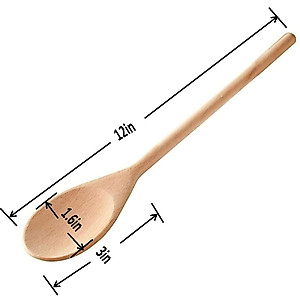 Kitchen Wooden Spoons Mixing Baking Serving Utensils Puppets 12 inch - Set of 24 ROUNDSQUARE