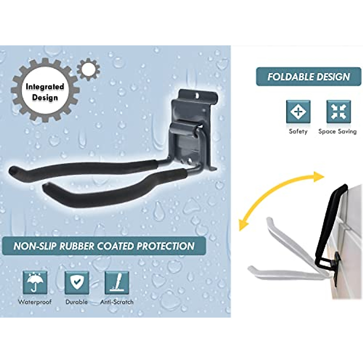 N32 (Foldable Type) String Trimmer Hanger, Garden Power Tool Hanger, Weed Wacker Hanger, Weed Eater Rack, Trimmer Rack, Garage Tool Organizer, Weed Eater Holder for Garage, Garage Trimmer