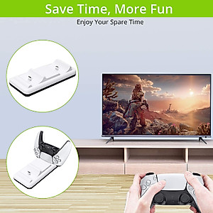 Mini PS5 Controller Charger, LiNKFOR Charging Dock Station for PS5, Fast Dual Charger Accessories for PlayStation 5 DualSense Controller with USB Cable, White