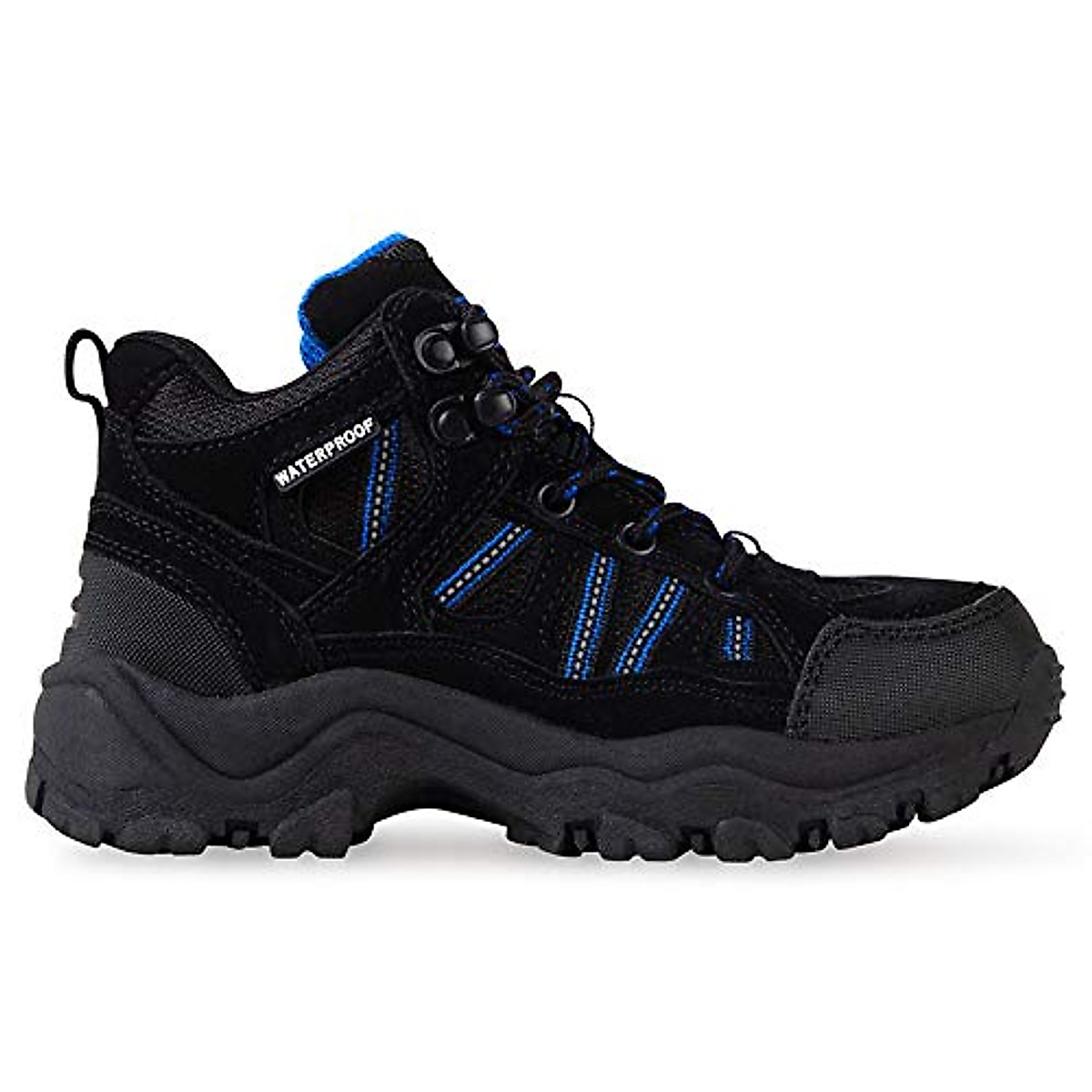 Nord Trail Mt. Hunter Kids Hiking Boots - Black & Royal Blue Suede Shoe - 1