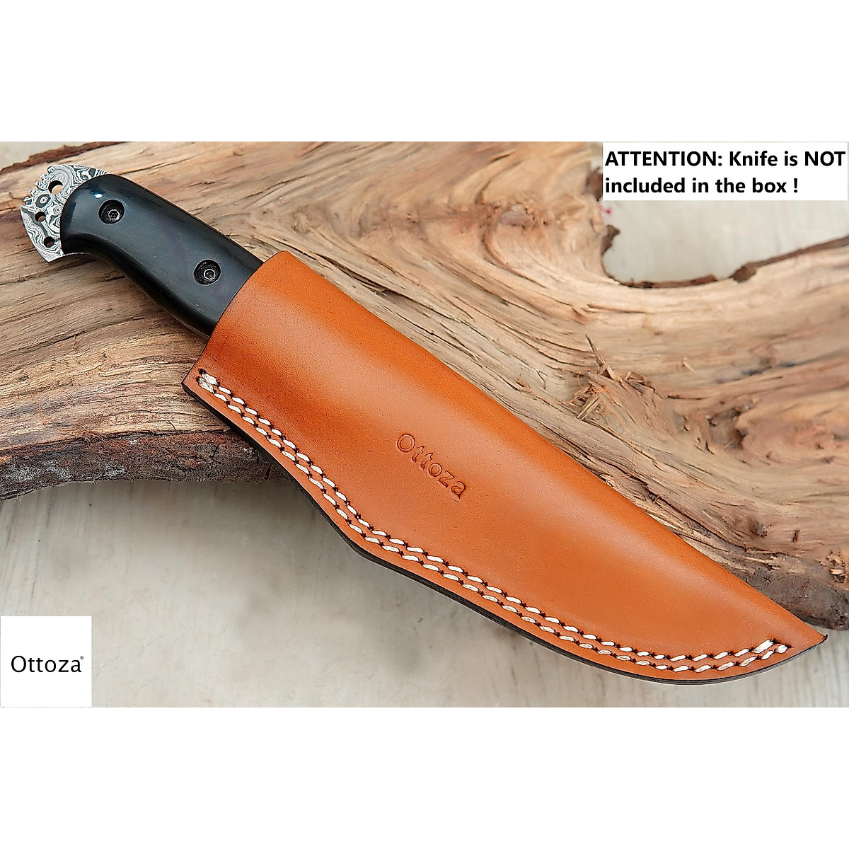 Ottoza TOP GRAIN Leather Knife Sheaths for Fixed Blade Knives, Leather Knife Sheath for Belt, Leather Knife Holster Belt Knife Holder, Vertical Knife Sheath for Belt No:46