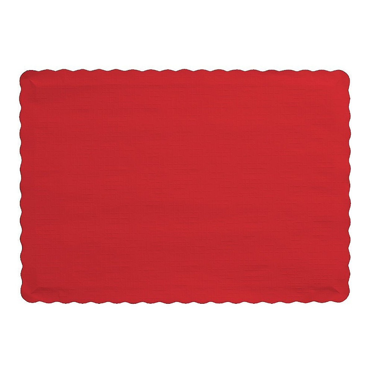 Creative Converting Paper Scalloped Edges Placemats, 9.45" x 13.25", Classic Red