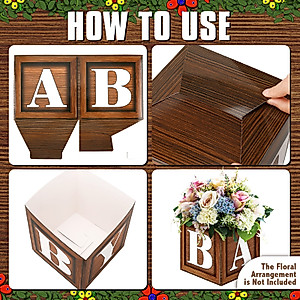 Jetec 10 Piece Baby Shower Centerpiece Boxes Baby Shower Party Decorations Table Display with Letters Gender Reveal Party Favor Block Holder(Wood Style)