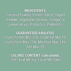 Cubits with Yogurt | Natural Training Treat | Loaded with Prebiotics and Probiotics | No Crumbs - No Sticky Mess | Gluten - Lactose - Soy - Grain Free | 3.5 oz per Pouch