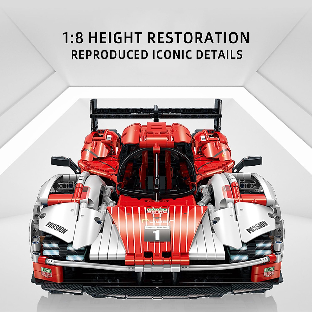 UNCLE BRICK Pro 963 technic Car Model Building Kit,1:8 Scale Model and Race Engineering Toy,Collectible Sports Car Construction Kit for Boys,Compatible with LEGO Technic Car Sets for Adults(3460pcs)